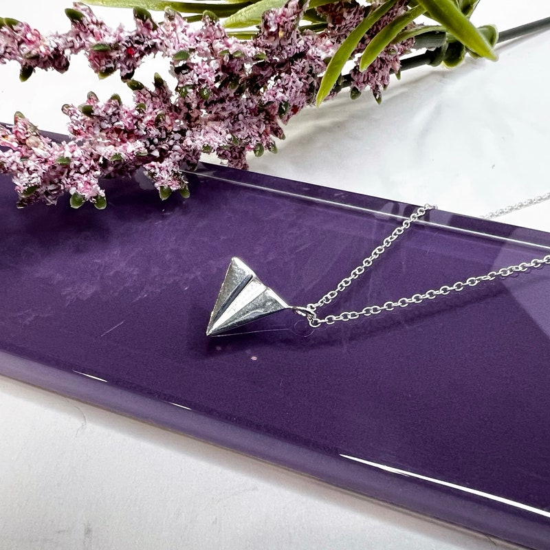 Paper Airplane Necklace - Etsy