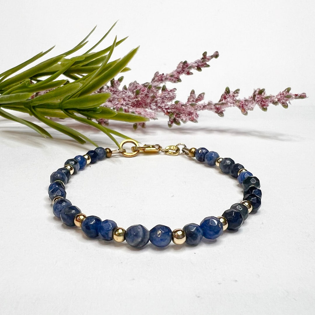 Sodalite Bracelet, Blue Gemstone Bead Necklace, Something Blue Anklet ...
