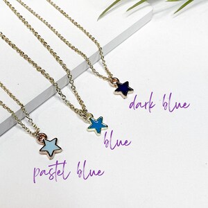 Dainty Red Star Necklace, Tiny Star Pendant Necklace Gold, Small Star ...