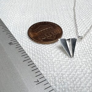 Sterling Silver Paper Airplane Necklace Paper Plane Pendant - Etsy