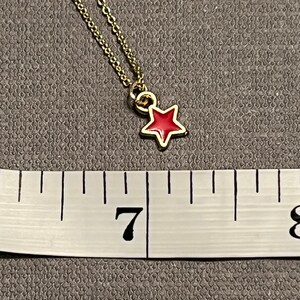 Dainty Red Star Necklace Tiny Star Pendant Necklace Gold - Etsy