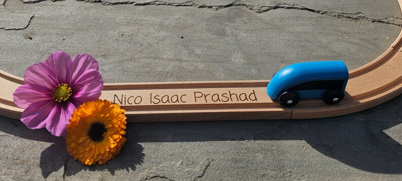 Personalised Engraved Wooden Kids Toy Train Track Set , Perfect Child ...