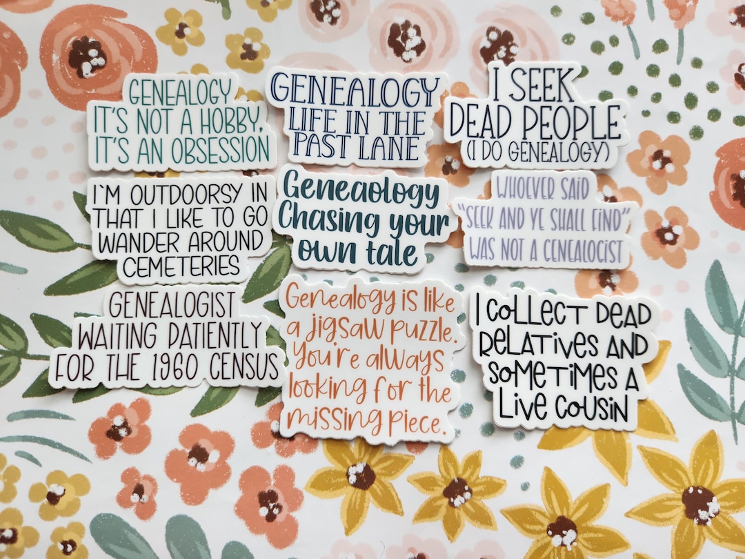 Genealogy Vinyl Stickers - Etsy