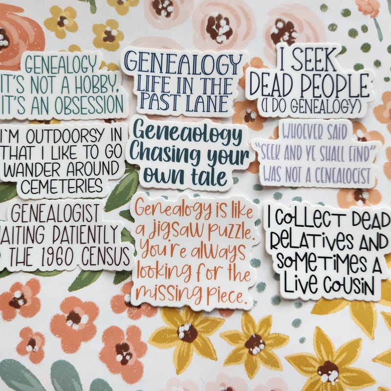 Genealogy Stickers - Etsy