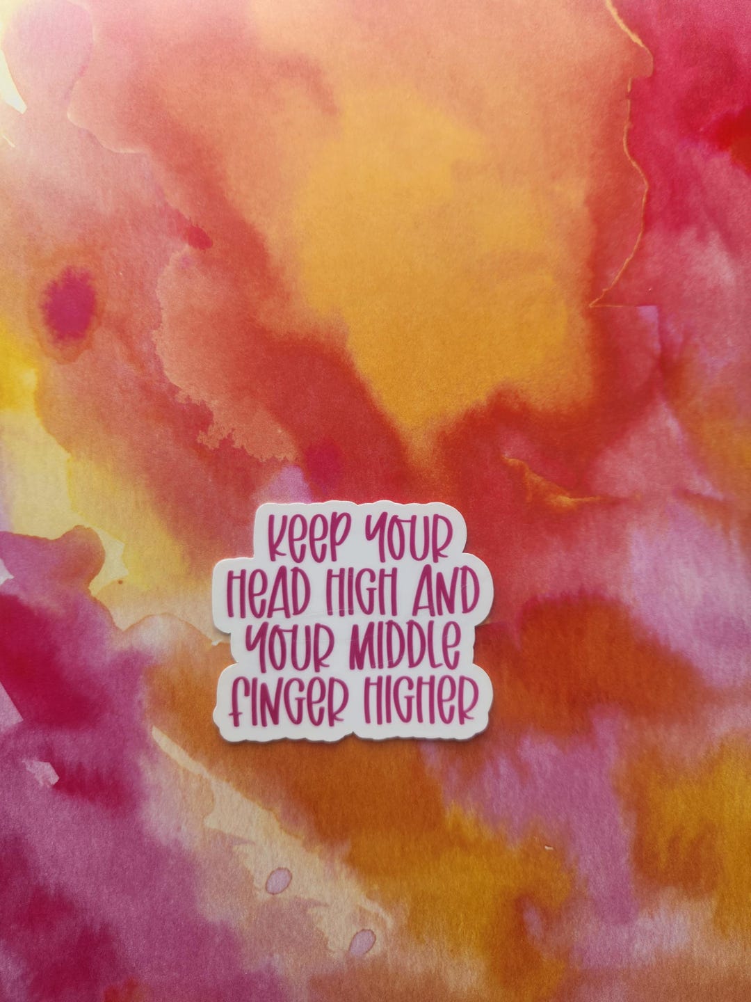 Keep Your Head High & Your Middle Finger Higher Sticker - Etsy