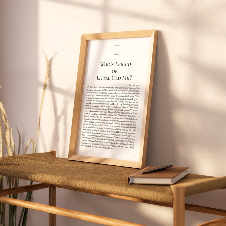 Who's Afraid of Little Old Me Lyrics TTPD Taylor Swift Digital Poster ...