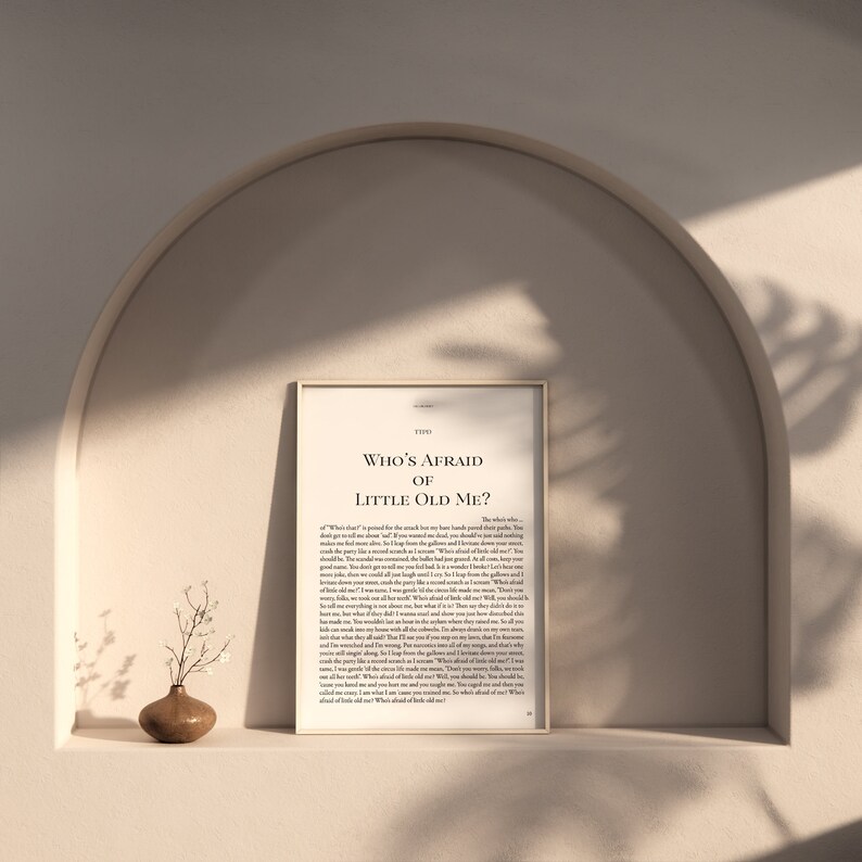 Who's Afraid of Little Old Me Lyrics TTPD Taylor Swift Digital Poster ...