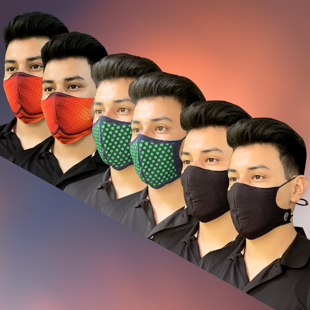 6-pack Athletic Face Mask With Filter Pocket - Etsy