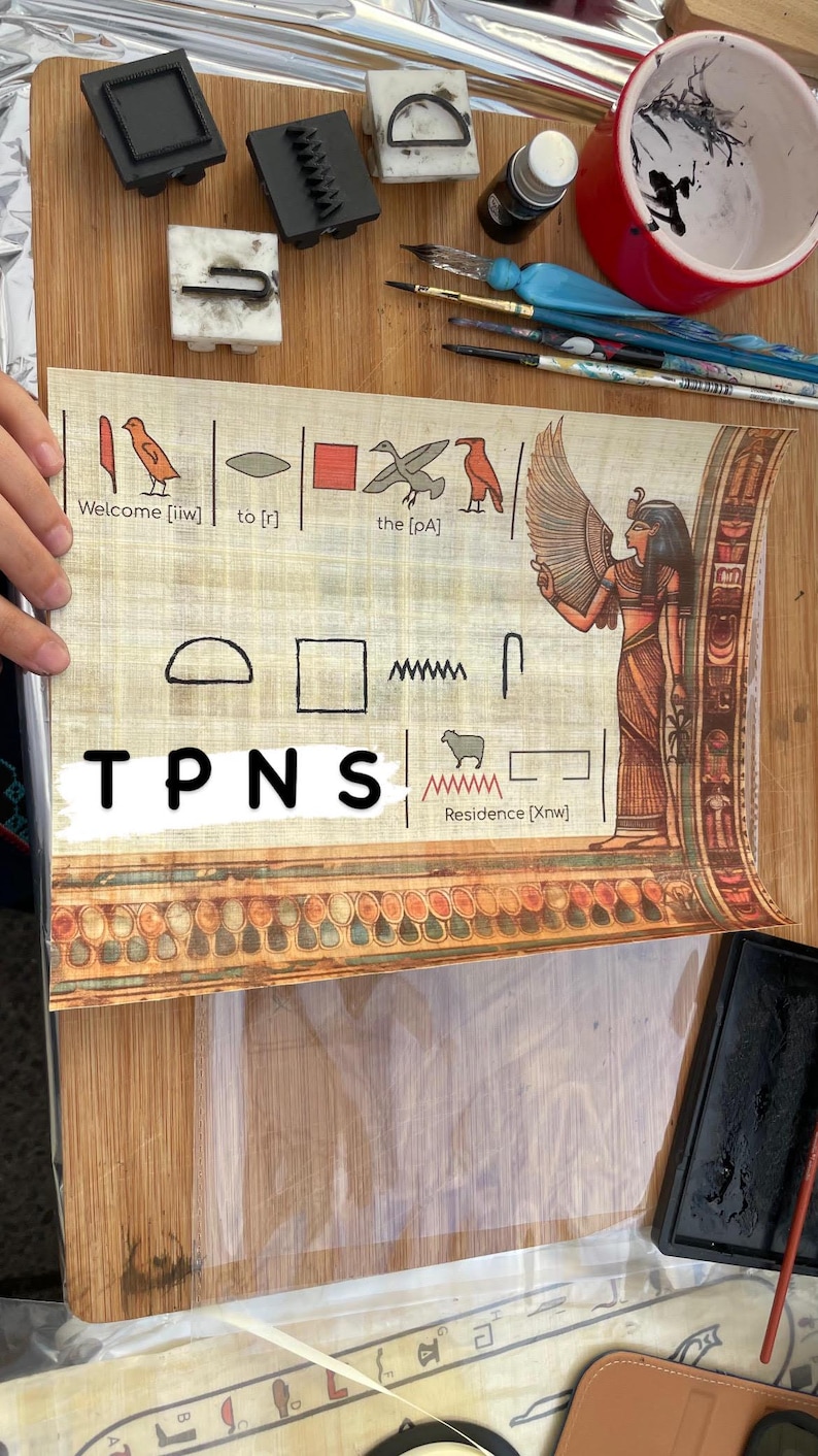 Custom Handwritten Hieroglyphic Names on Papyrus Paper, Vintage Ancient ...