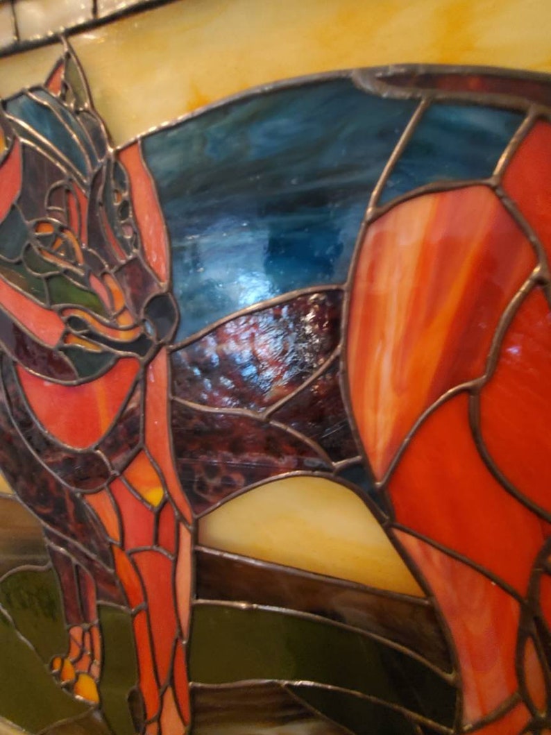 Stained Glass Wolf Panel Wolf Decor Wolf Art Glass Wolf - Etsy