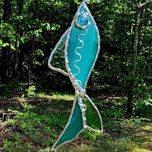 Fish Stained Glass Suncatcher, Nautical Decor, Fish Decor, Glass Fish ...