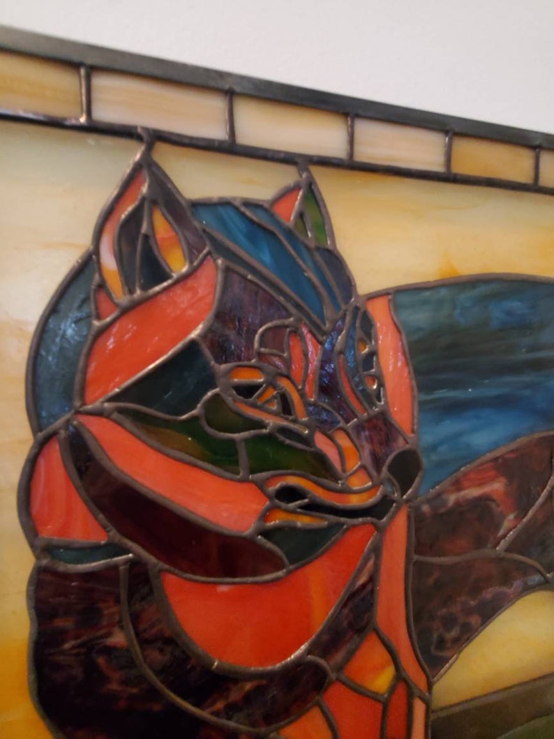 Stained Glass Wolf Panel Wolf Decor Wolf Art Glass Wolf - Etsy