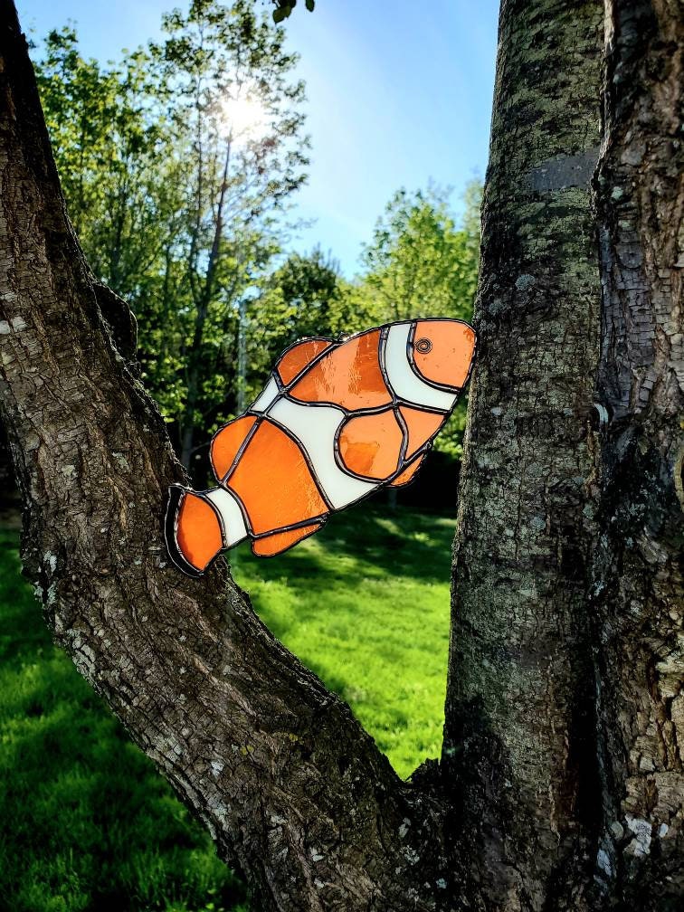 Stained Glass Clown Fish Suncatcher Glass Clown Fish Fish - Etsy UK