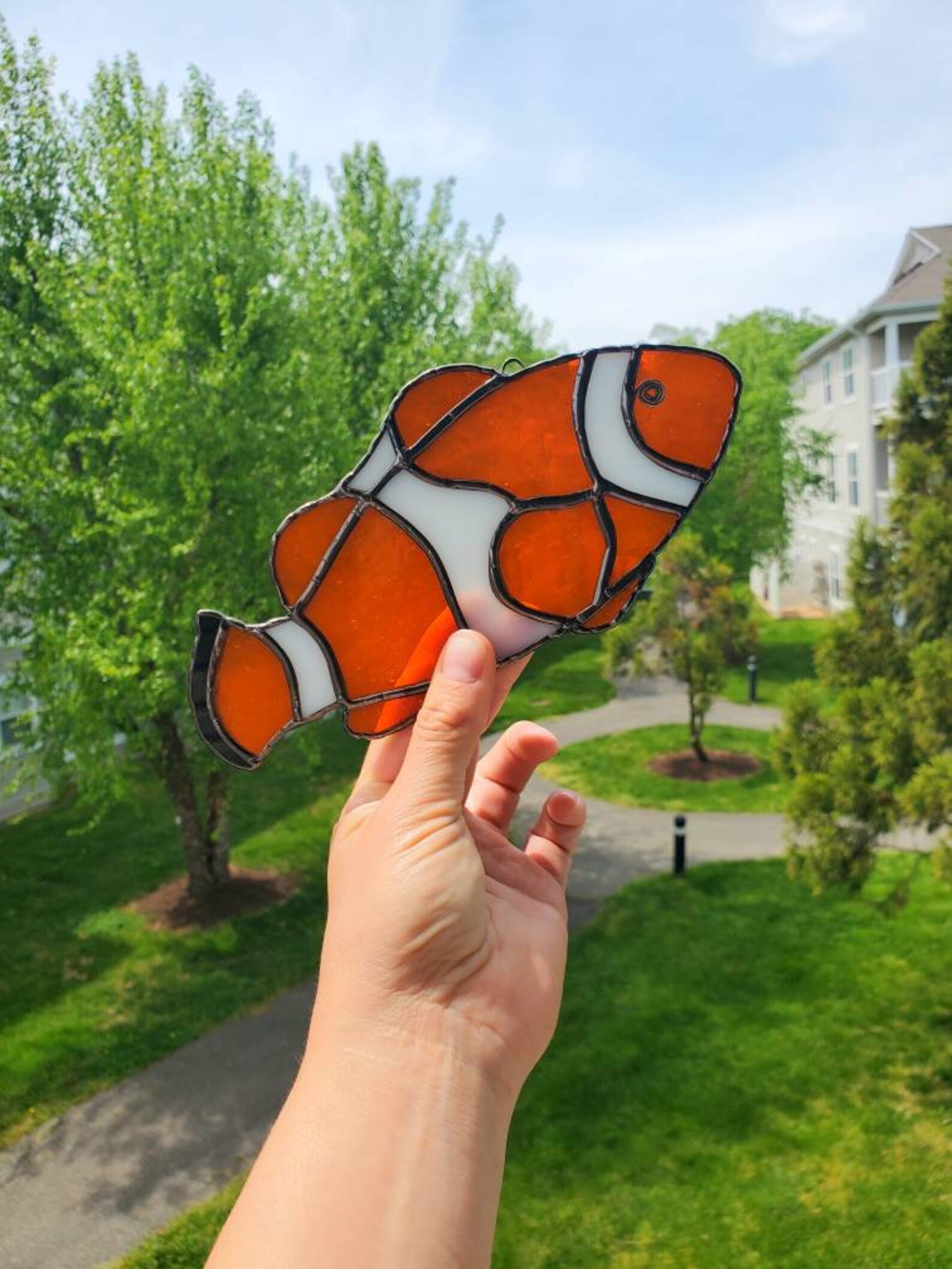 Stained Glass Clown Fish Suncatcher Glass Clown Fish Fish - Etsy UK