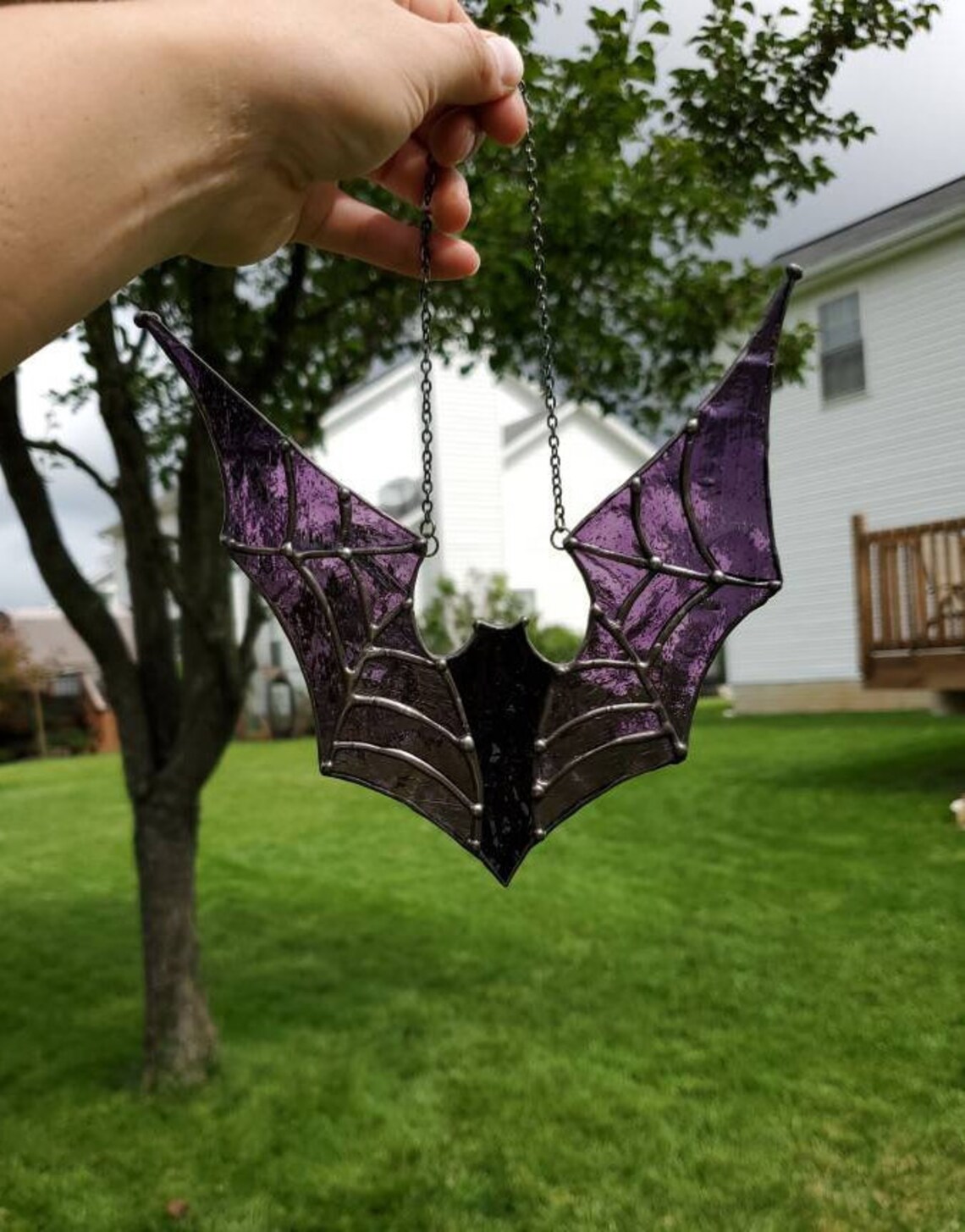 Stained Glass Bat Suncatcher Stained Glass Halloween | Etsy