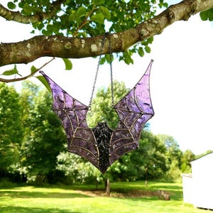 Stained Glass Bat Suncatcher, Stained Glass Halloween Decoration ...