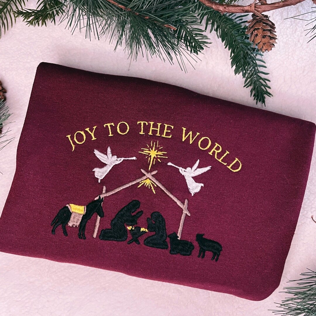 Adult Apparel - Joy to the World - Christmas - Nativity - Sweatshirt ...