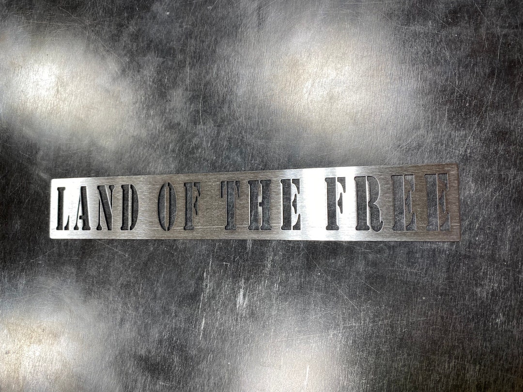 Land of the Free Stencil for Wood American Flags, Metal Router Stencil ...