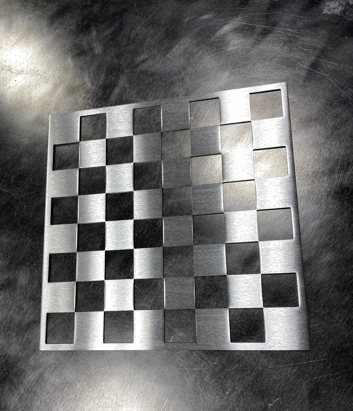 Checkers Stencil Made Out of Metal, Checker Board Stencil, Wood Craft ...