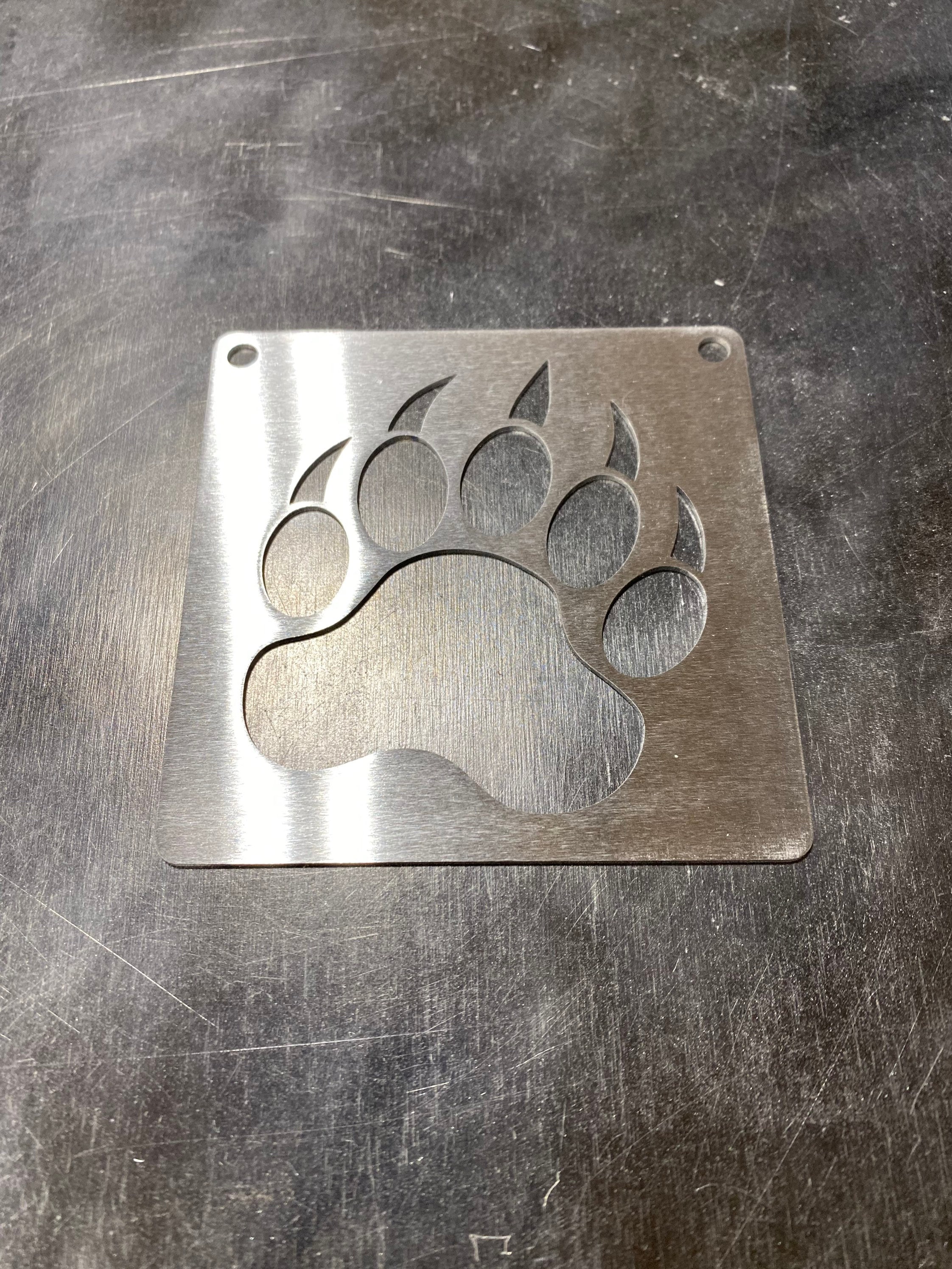 Small Bear Tracks Metal Stencil for Wood Router, Painting, Wood Burning ...