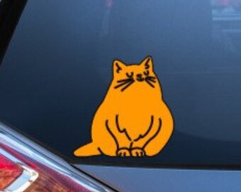 Fat Cat Car Decal - Etsy