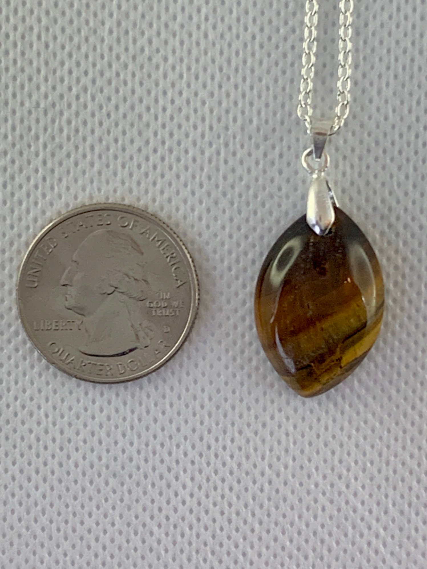 Genuine Tiger Eye Pendant Necklace | Etsy