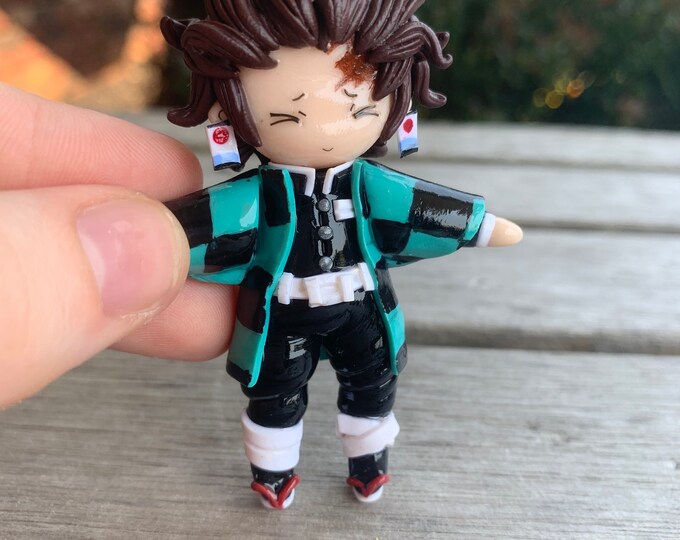 Tanjiro KNY Polymer Clay Charm - Etsy