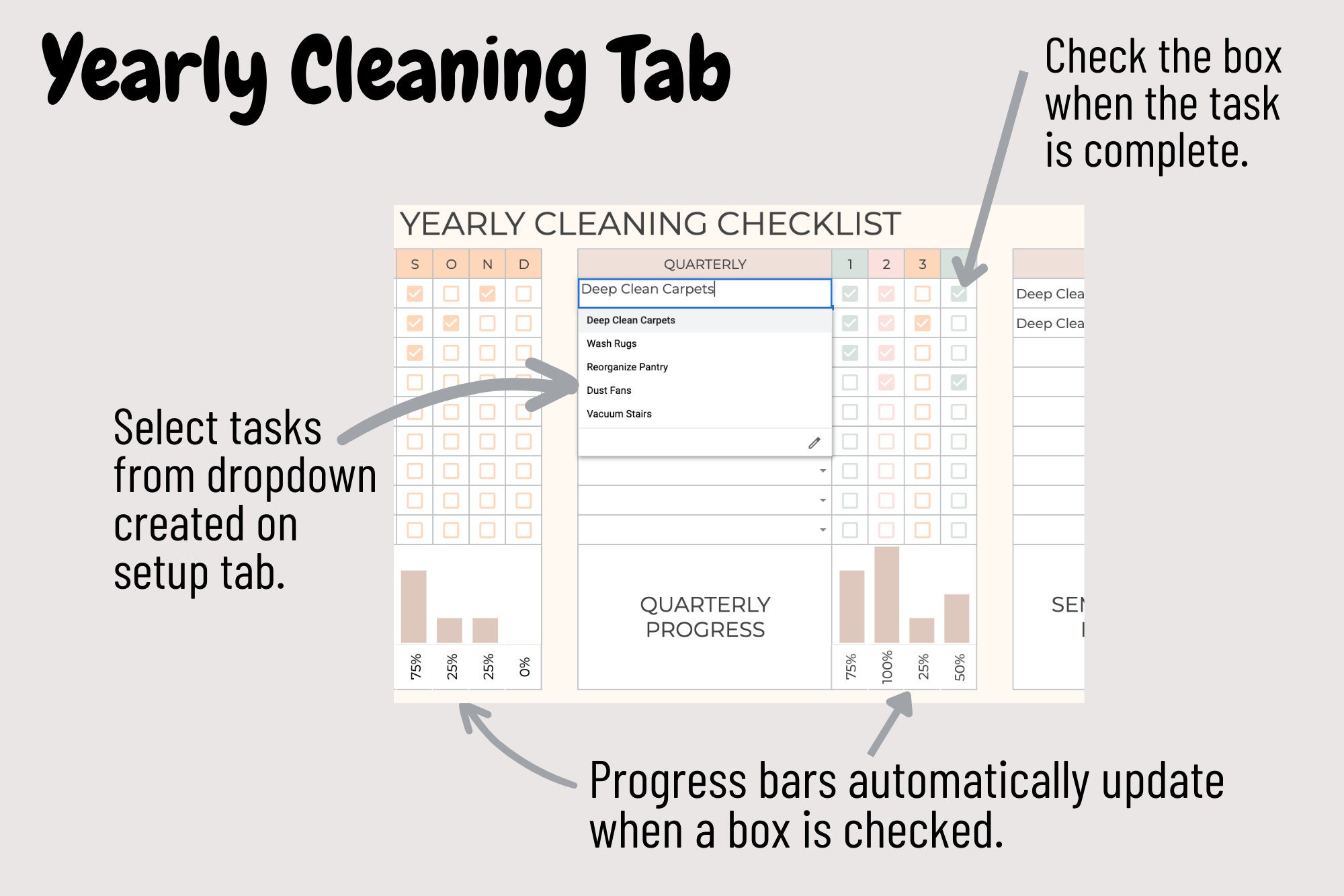 Cleaning Checklist Spreadsheet Google Sheets Customizable Template ...