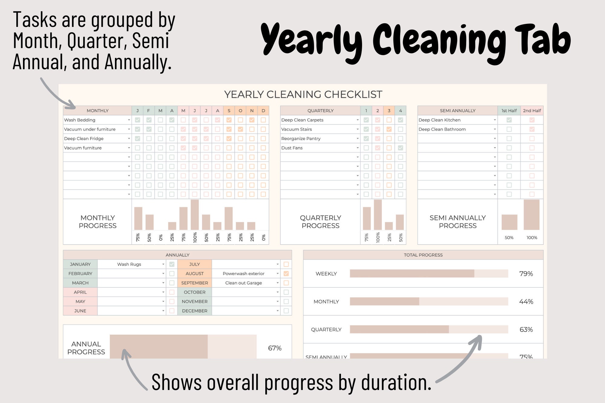 Cleaning Checklist Spreadsheet Google Sheets Customizable Template ...