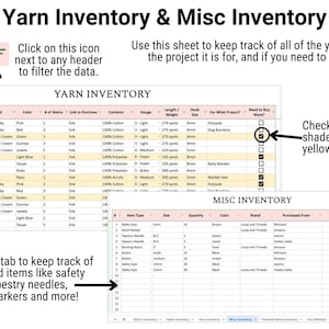 Crochet Planning Spreadsheet Bundle: Google Sheets Template (digital ...