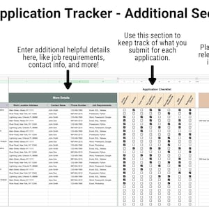 Job Application Tracker: Google Sheets Template (digital Download) - Etsy