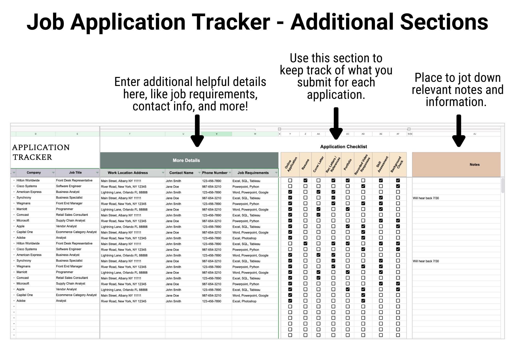 Job Application Tracker: Google Sheets Template (digital Download) - Etsy