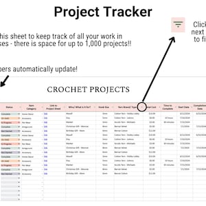 Crochet Planning Spreadsheet Bundle: Google Sheets Template (digital ...