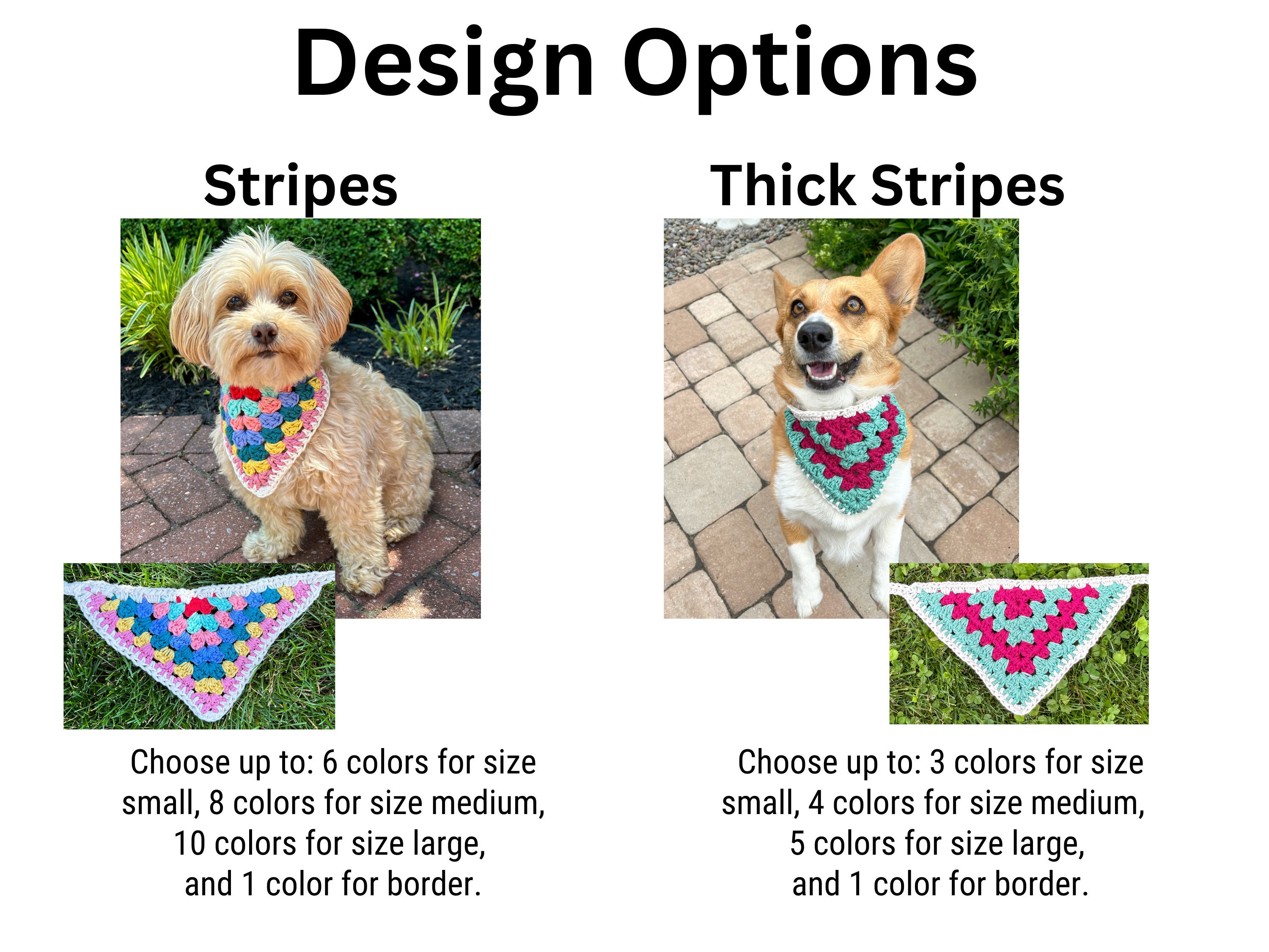 Custom Crochet Dog Bandana Made to Order Granny Square Bandana Pet ...