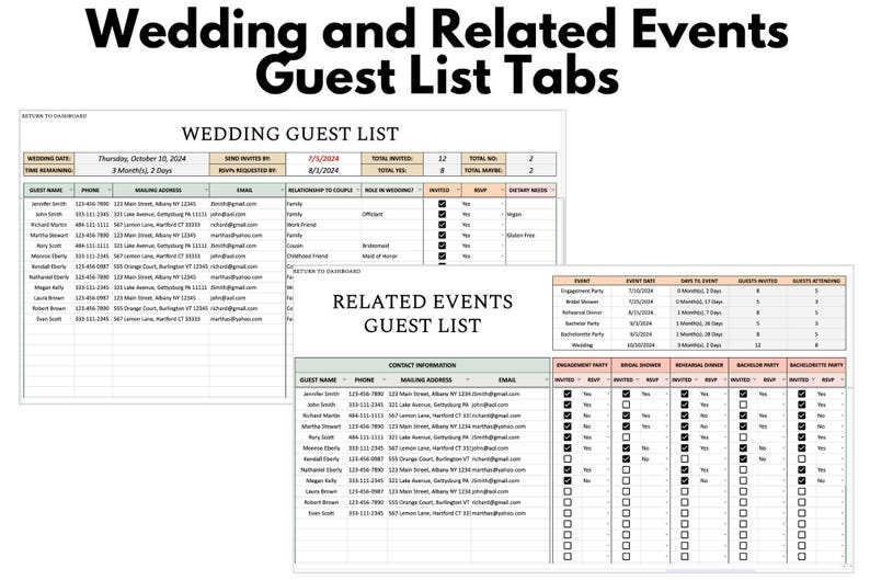 Elopement Wedding Planner: Google Sheets Template (instant Digital ...