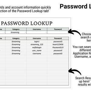 Password & Subscription Tracker: Google Sheets Template (digital ...