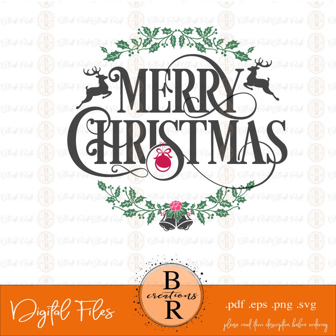 Christmas SVG Reindeer Vintage, Merry Christmas SVG, Merry Christmas ...