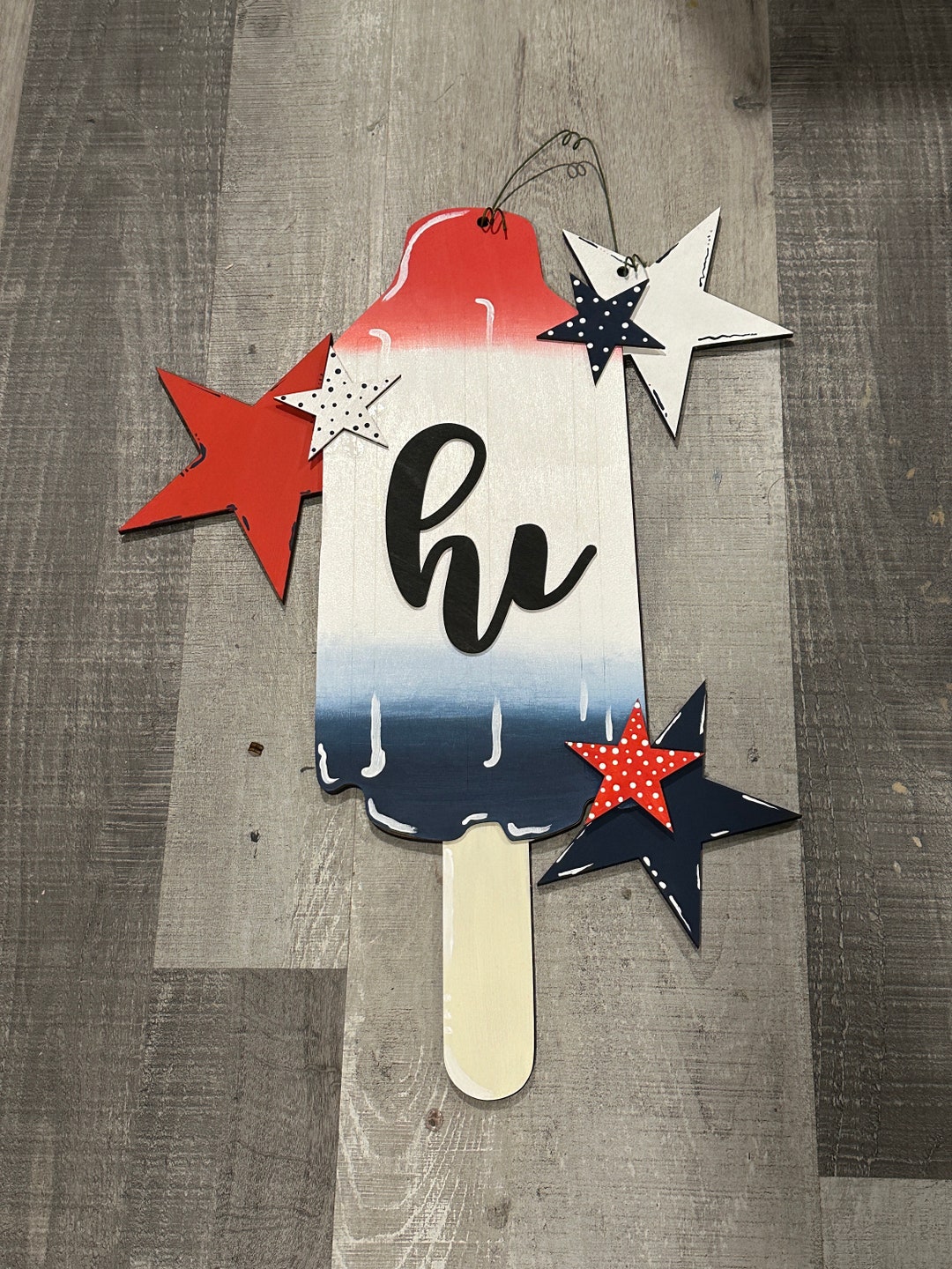 Hi Bomb Pop Door Hanger. Patriotic Door Hanger, Welcome Sign, Wood ...