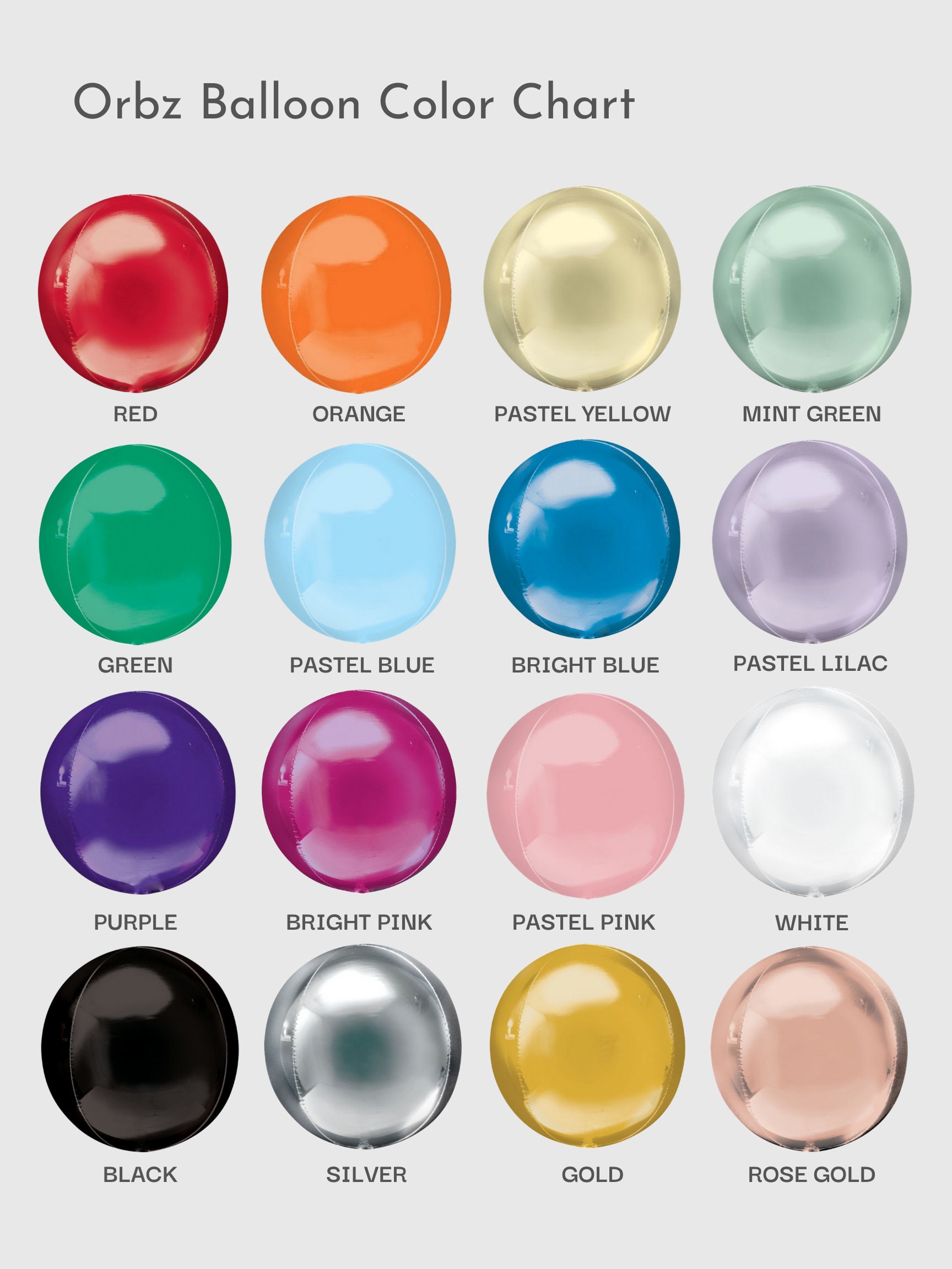 16 Orbz Balloons Choose Your Color Custom Color Balloon - Etsy.de