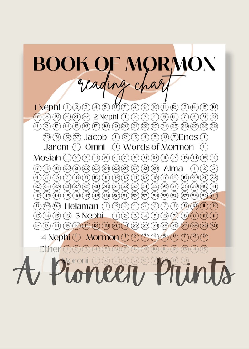 Book of Mormon Reading Chart - Etsy
