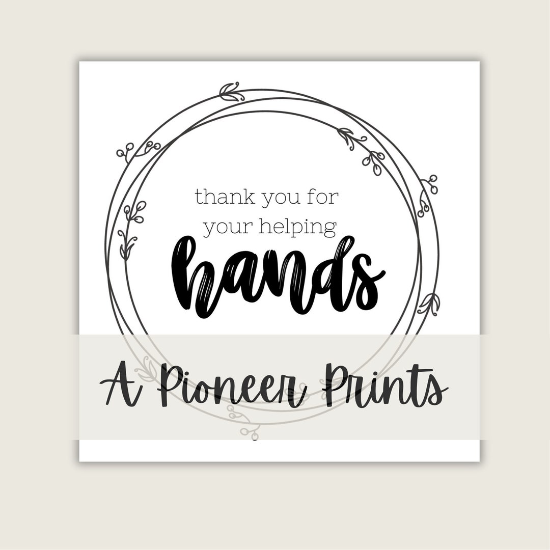 Helping Hands Gift Tag - Etsy