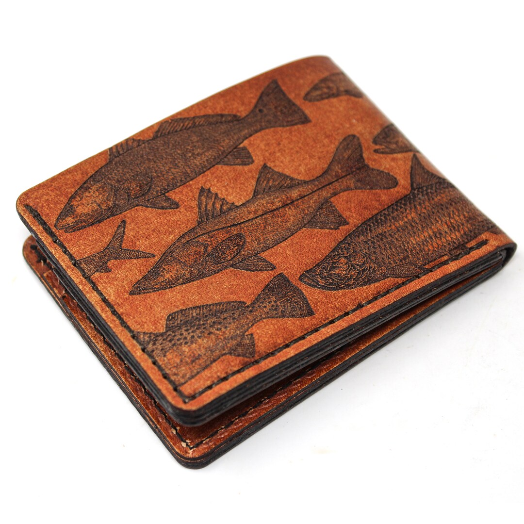 Leather Bill Fold Wallet - Inshore Slam - Etsy