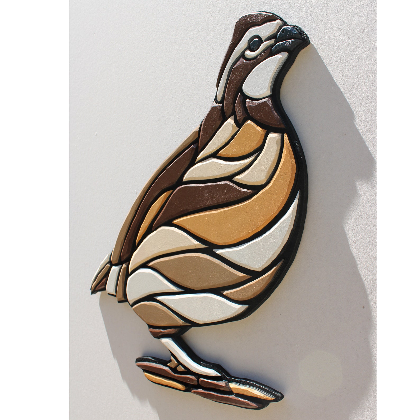Wall Art - Limited Edition - Quail on Alert 3D Wood Mosaic Art - Etsy