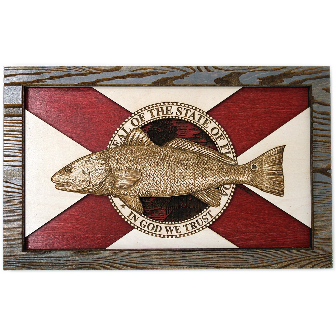Redfish Florida Flag Art - Etsy