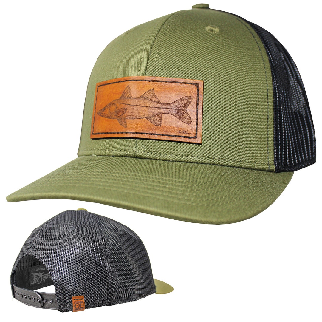 OE - Trucker Performance Hat - Snook Leather Patch - Etsy