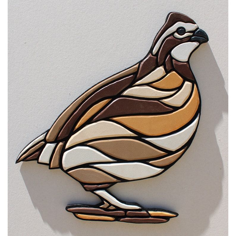 Wall Art - Limited Edition - Quail on Alert 3D Wood Mosaic Art - Etsy