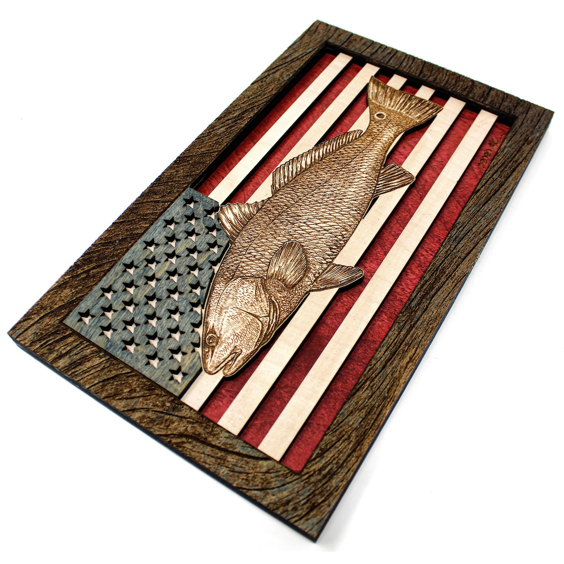 Redfish American Flag Art - Etsy