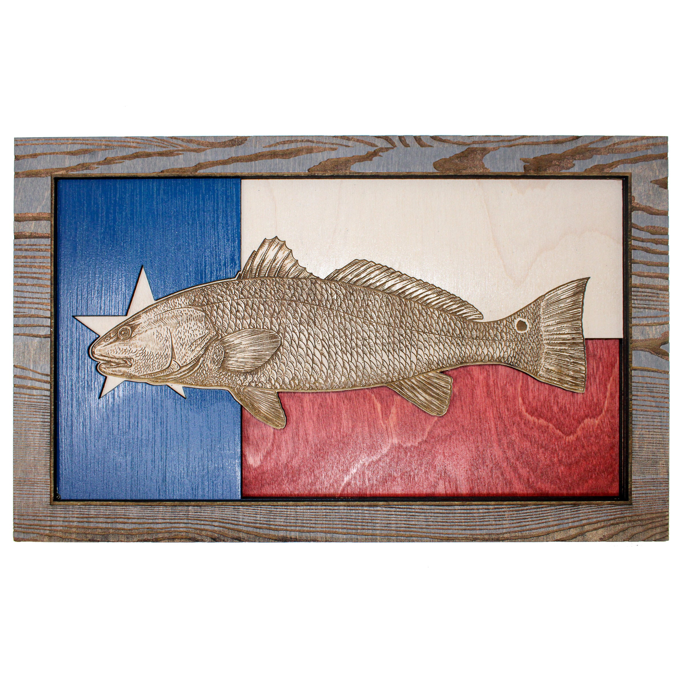 Redfish Texas Flag Art - Etsy