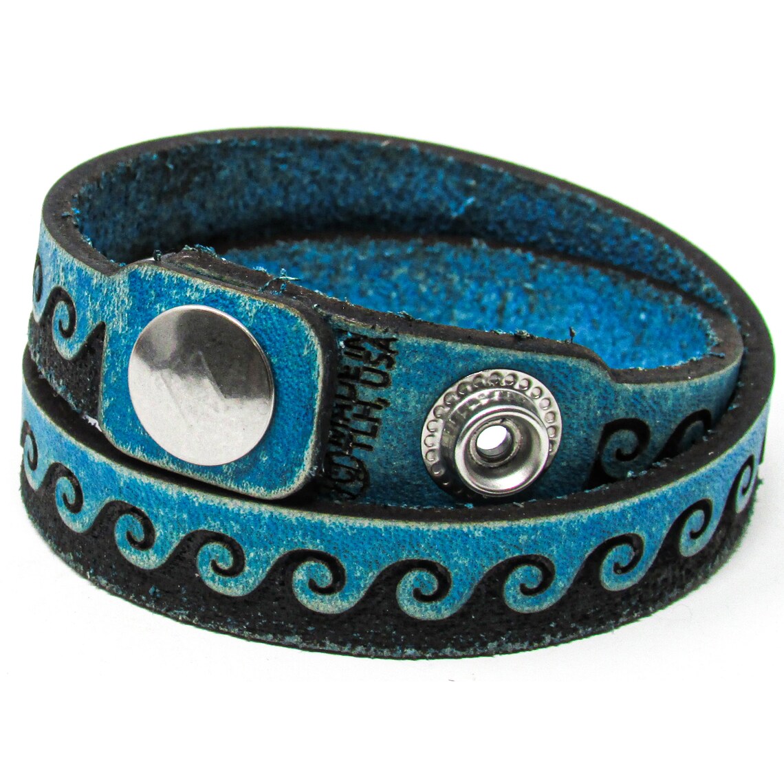 Women's Leather Wrap - Ocean Waves - Etsy