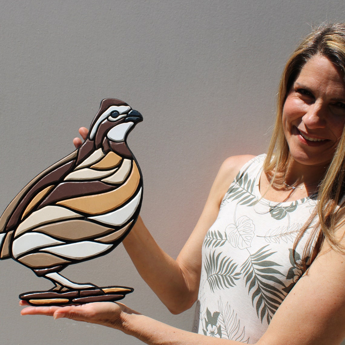 Wall Art - Limited Edition - Quail on Alert 3D Wood Mosaic Art - Etsy